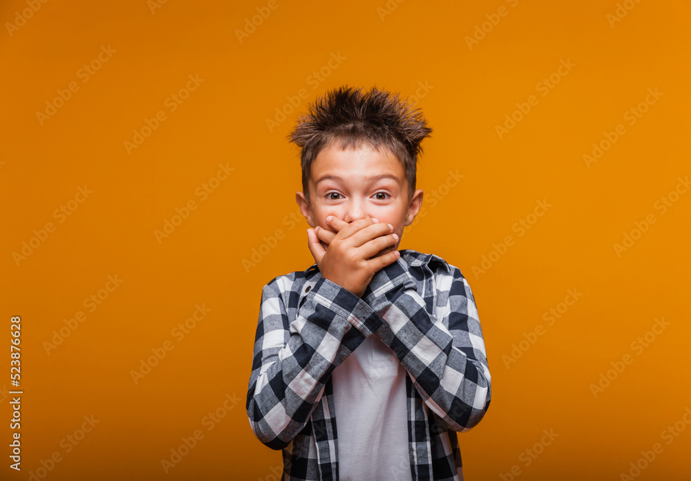 childhood, expressions and the concept of people - a shocked little boy ...