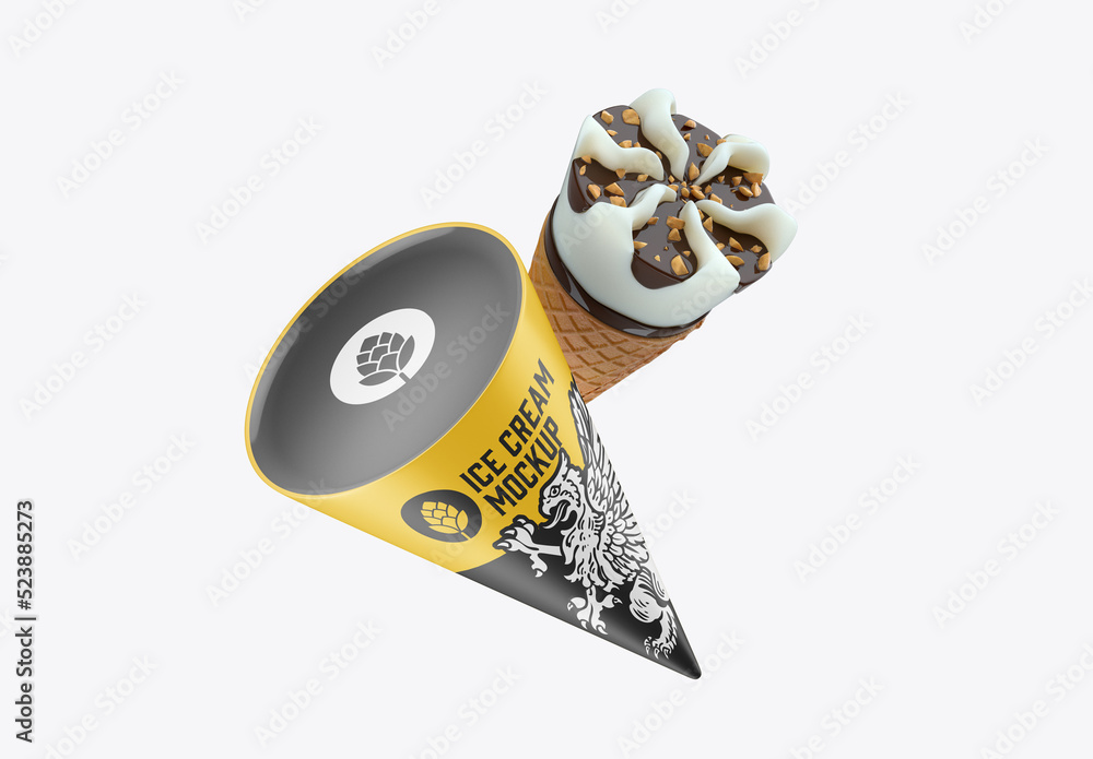 Ice Cream Cone Mockup Stock Template Adobe Stock