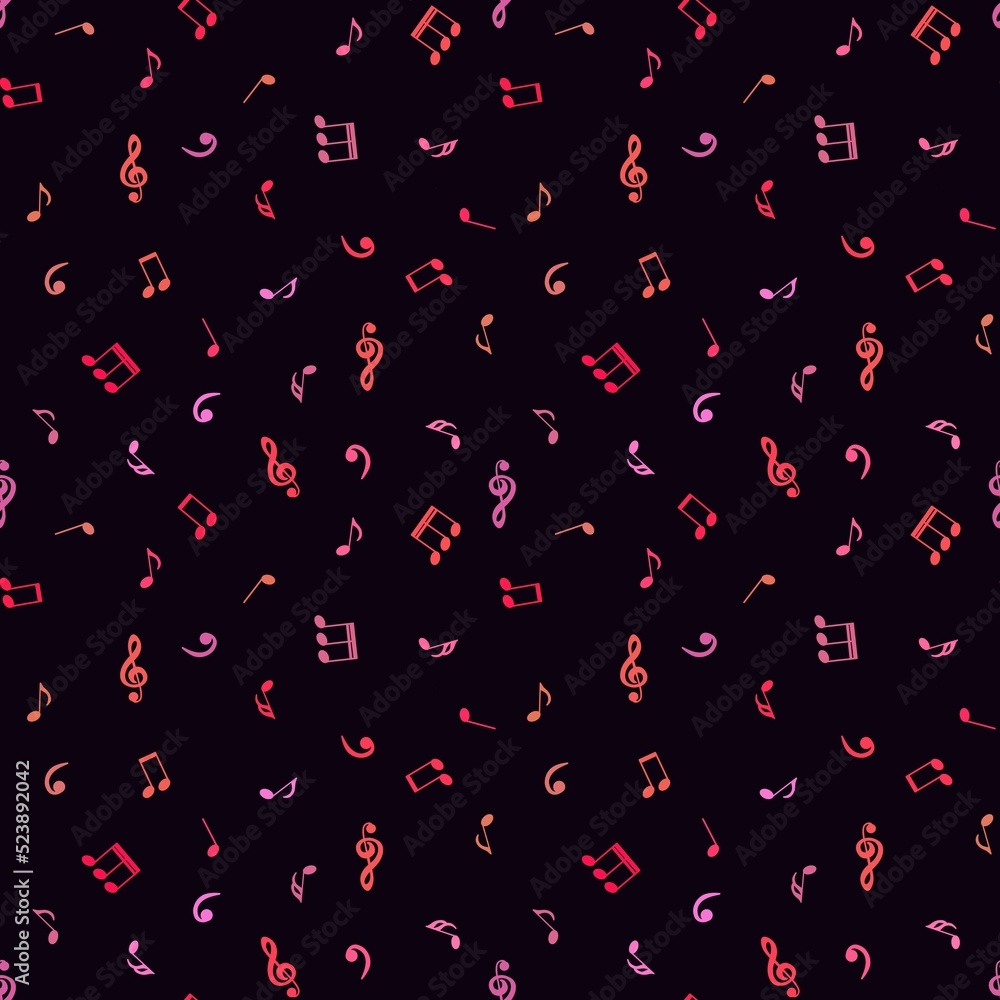 Abstract sign symbols seamless music notes pattern for wrapping and ...