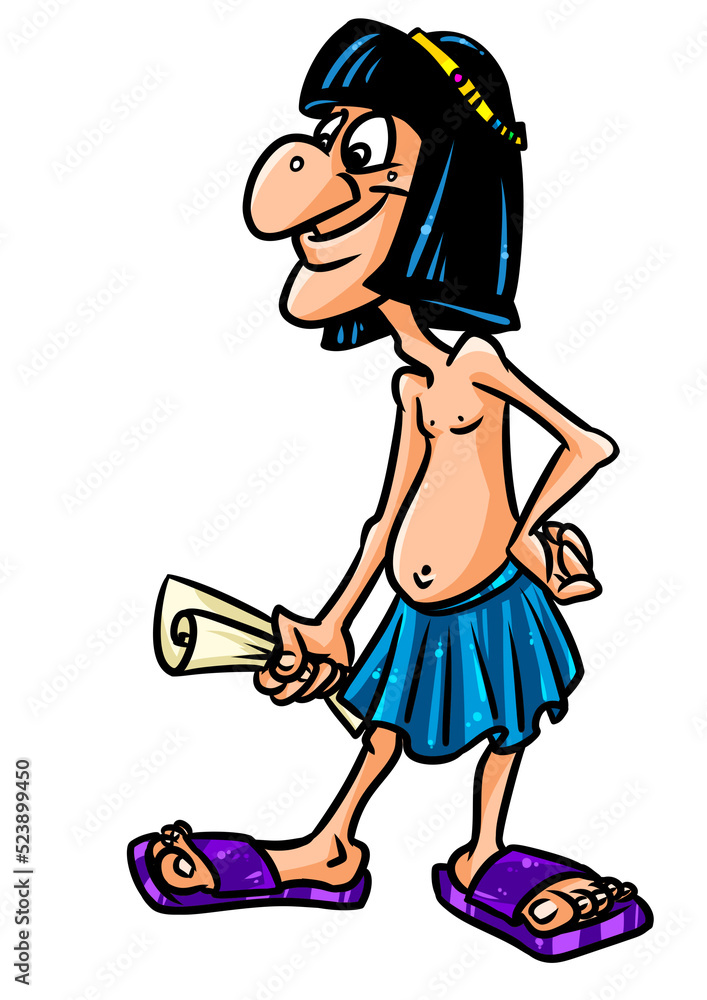 Scribe parchment letter man ancient egypt clipart cartoon illustration ...