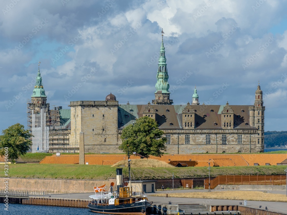 Majestic Kronborg castle and stronghold in its entirety, Helsingor ...