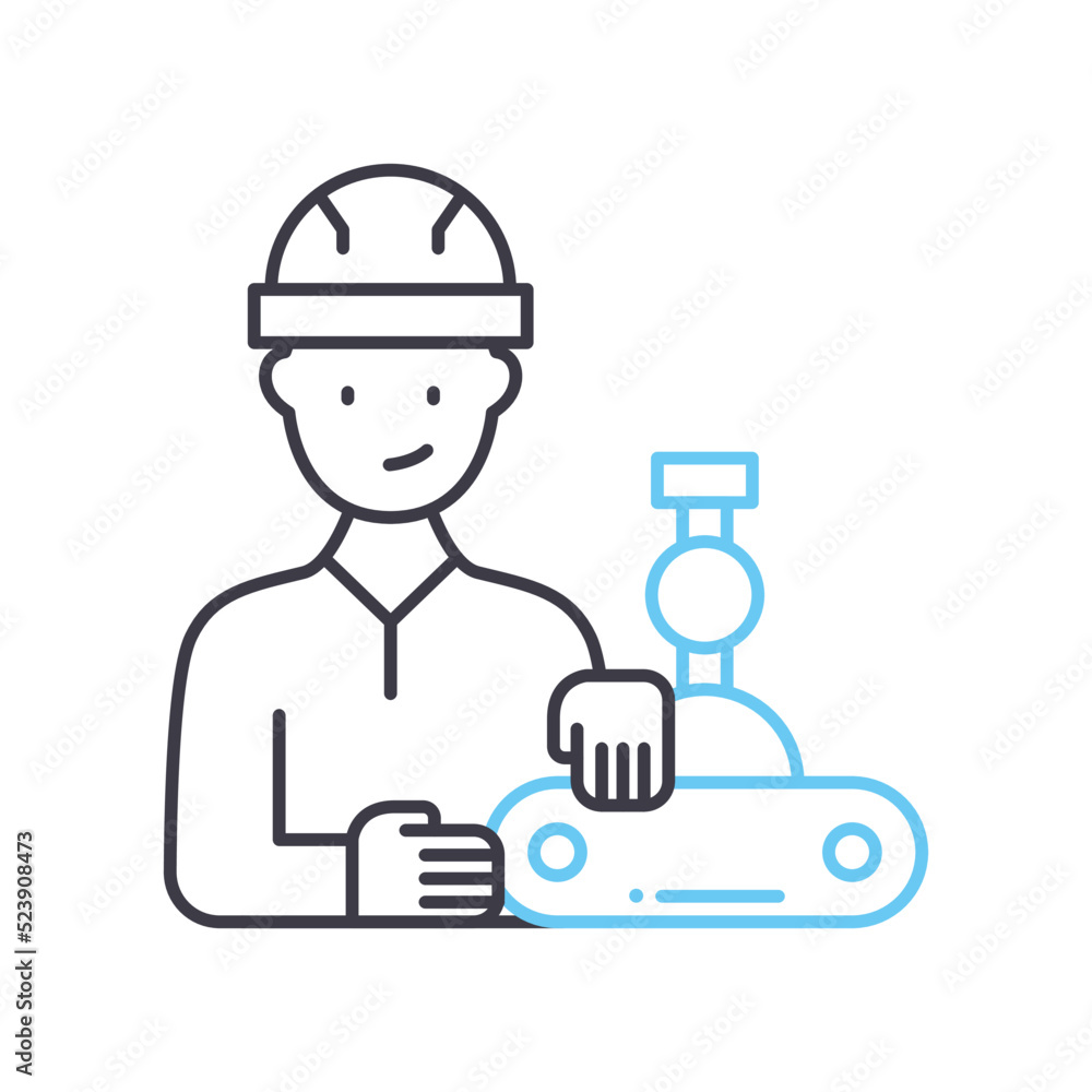 system integrator line icon, outline symbol, vector illustration ...