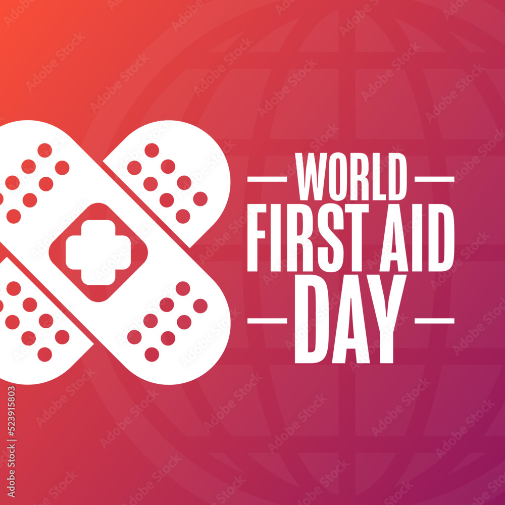 World First Aid Day. Holiday concept. Template for background, banner ...
