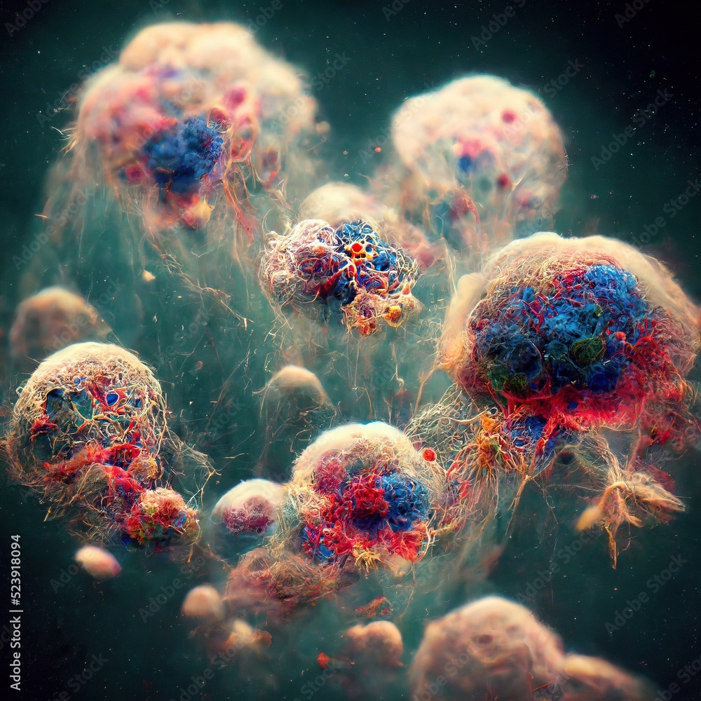 Cancer cells dividing malignant tumor cancerous cell spread in a human ...