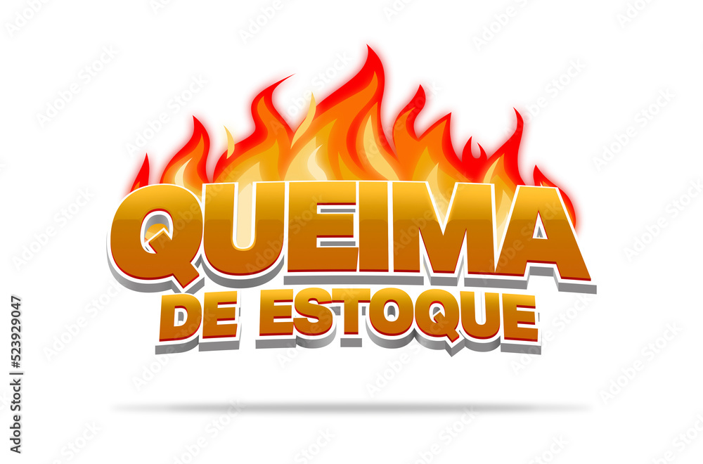 Queima de Estoque, selo feito em vetor para promoção de vendas ...