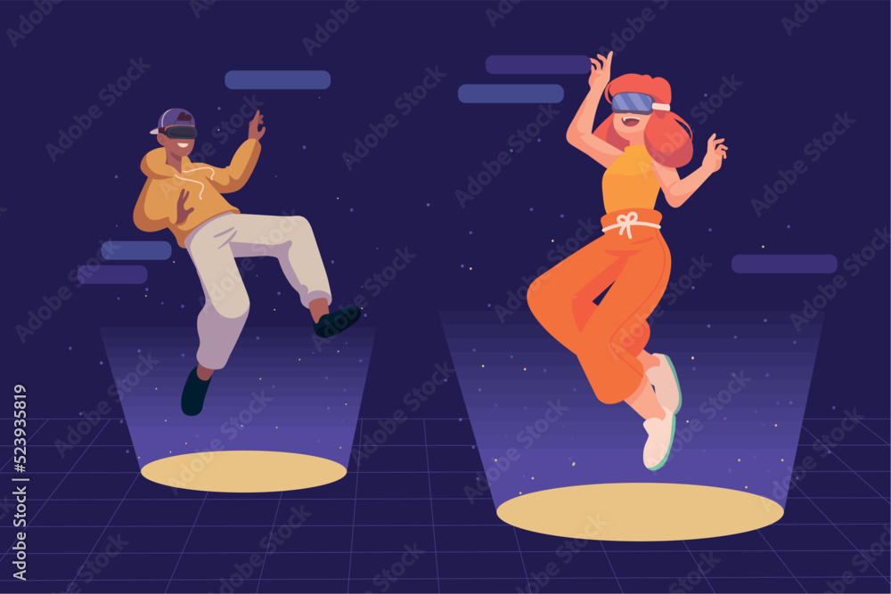 people interacting in the metaverse Stock Vector | Adobe Stock