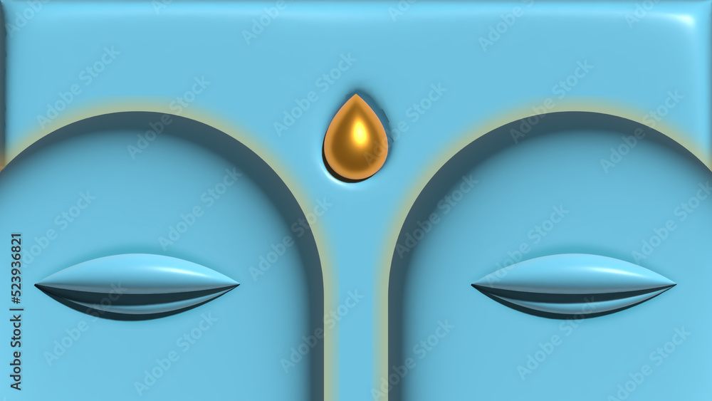 4K wallpaper for your desktop. 3D blue face of an Indian deity with a ...
