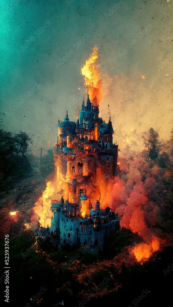 Burning Castle Art