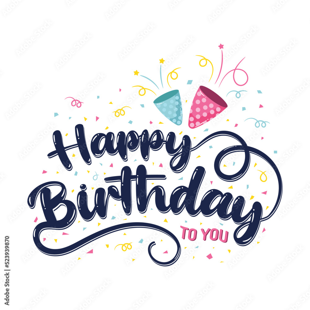 Happy Birthday greeting typography vector design for cards, posters ...