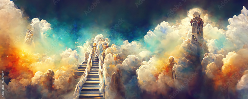 Finding God in paradise, symbol of Christianity. Concept generated in ...