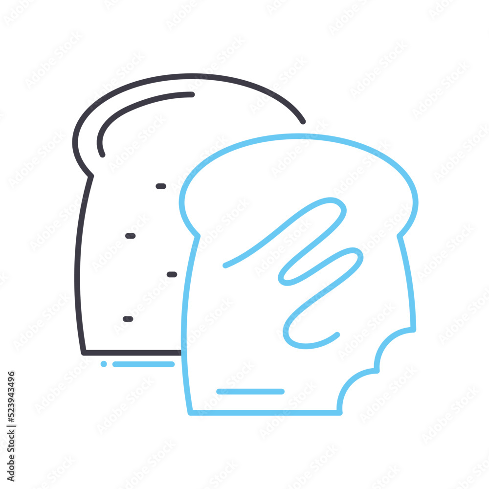 toast line icon, outline symbol, vector illustration, concept sign ...