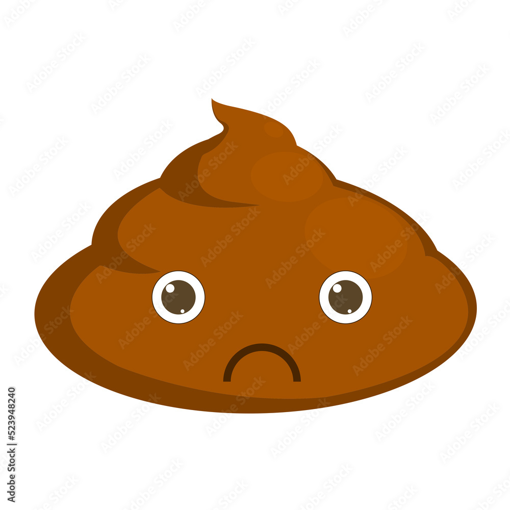 cute poop emoticon character flat style png Stock Illustration | Adobe ...