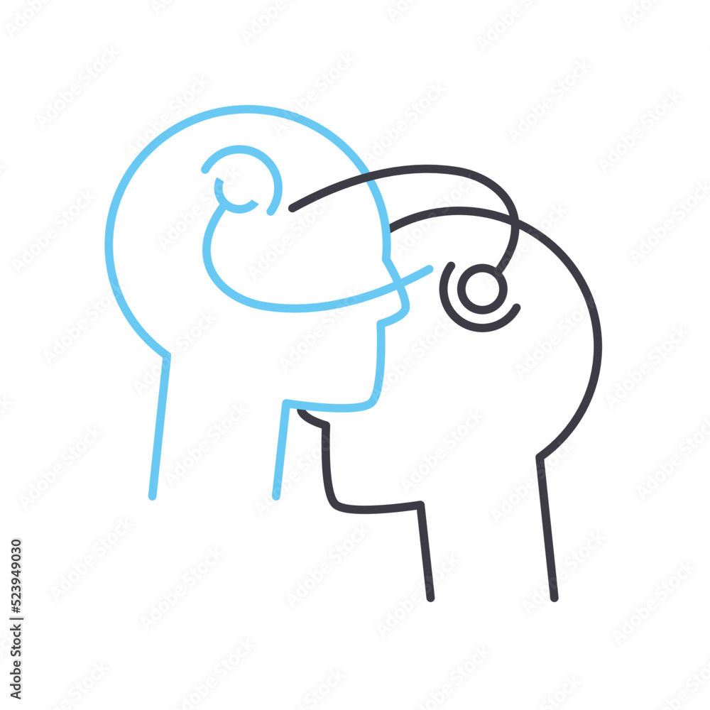 self esteem affirmations line icon, outline symbol, vector illustration ...