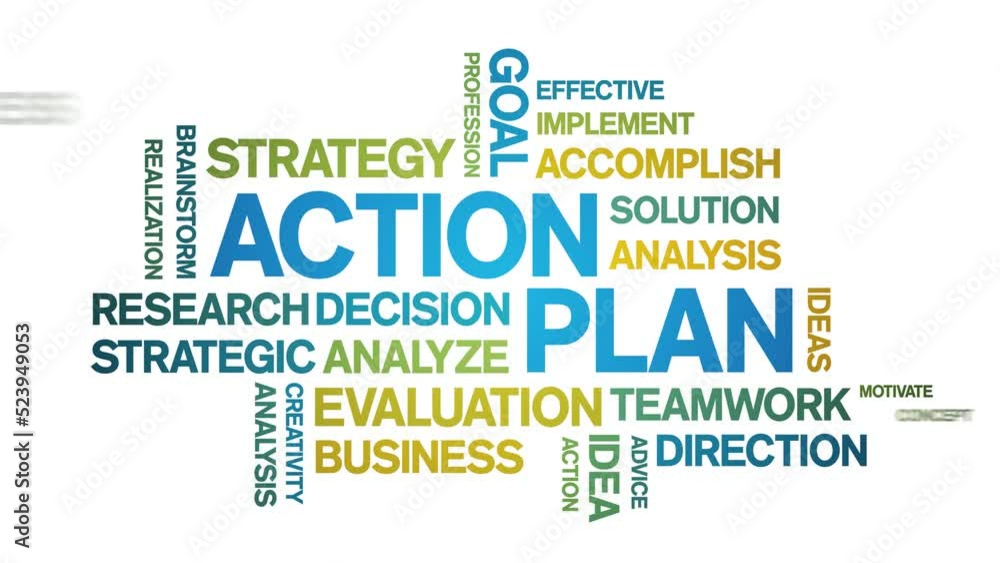 Action Plan Animated Tag Word Cloud;Text Design Animation typography ...