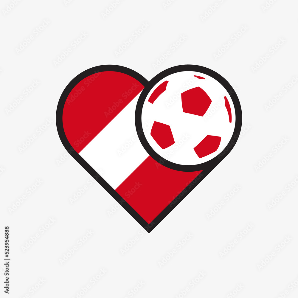 Logo sticker love Peru national football team. Souvenir print vector ...