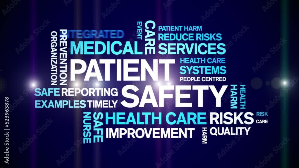 Patient Safety animated tag word cloud;text design animation kinetic ...