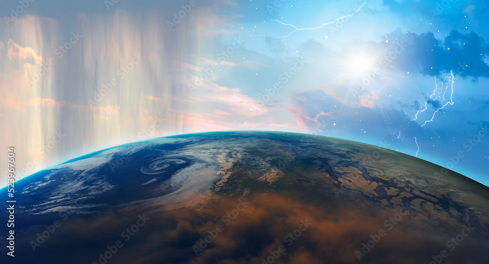 Space during different weather over the Planet Earth "Elements of this ...