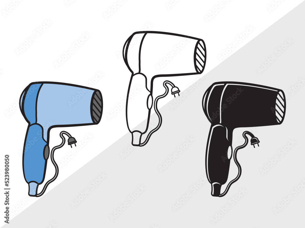 Vetor De Hair Dryer Clipart Svg Blow Dryer Svg Barber Tools Svg