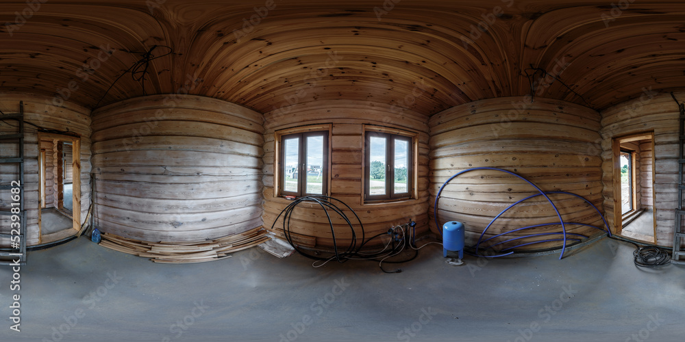 An empty white room without furniture. Full spherical Hdri Panorama 360 ...