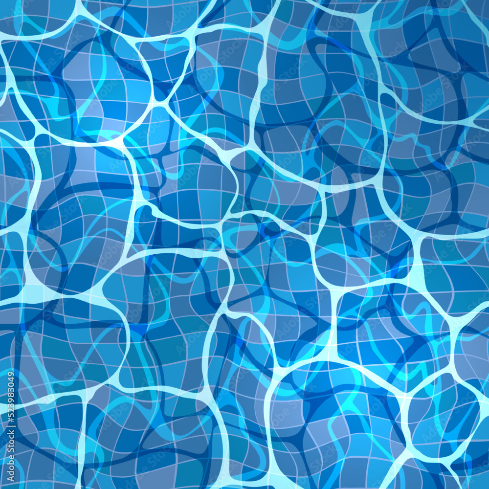 Pool water background. Vector illustration of small waves on a blue ...
