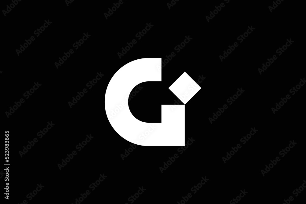 G symbol logo. G letter logo icon on luxury background. GI monogram ...