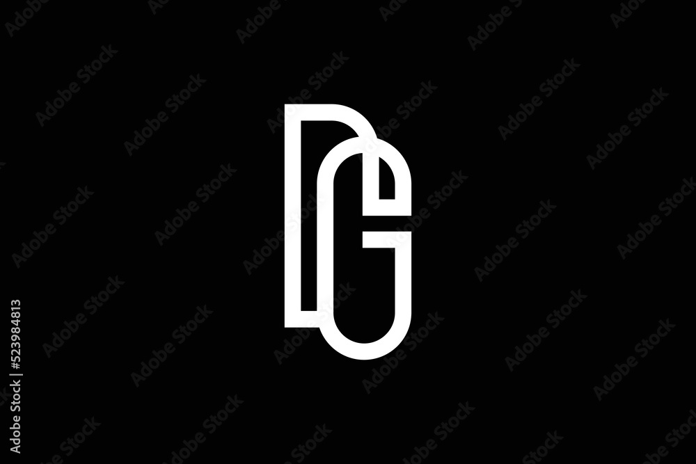 DG symbol logo. GD letter logo icon on luxury background. DG monogram ...