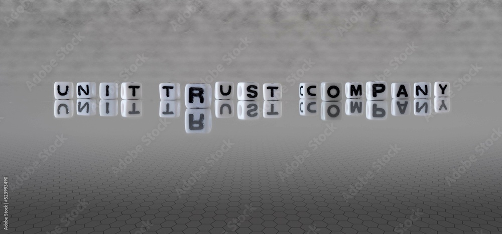 unit trust company word or concept represented by black and white ...
