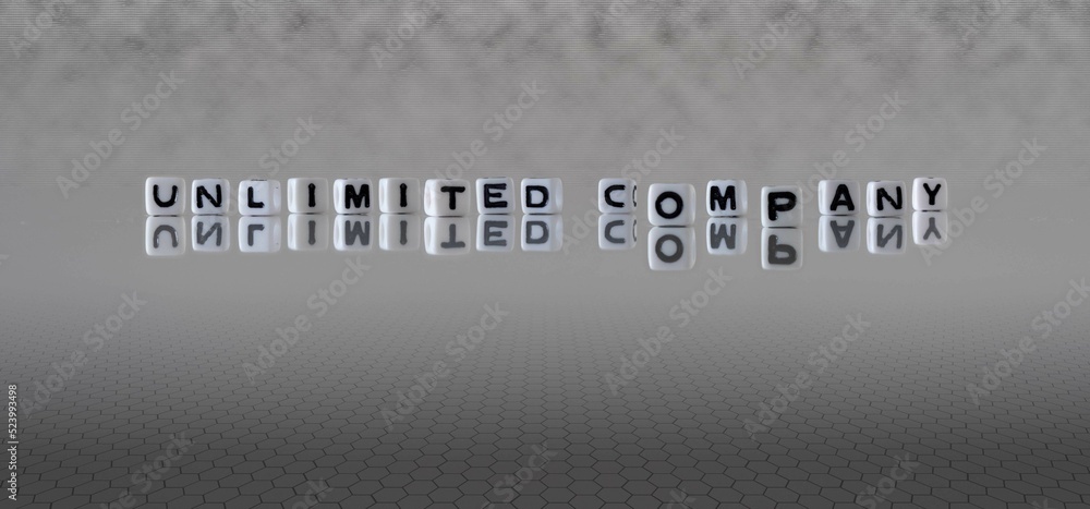 unlimited company word or concept represented by black and white letter ...