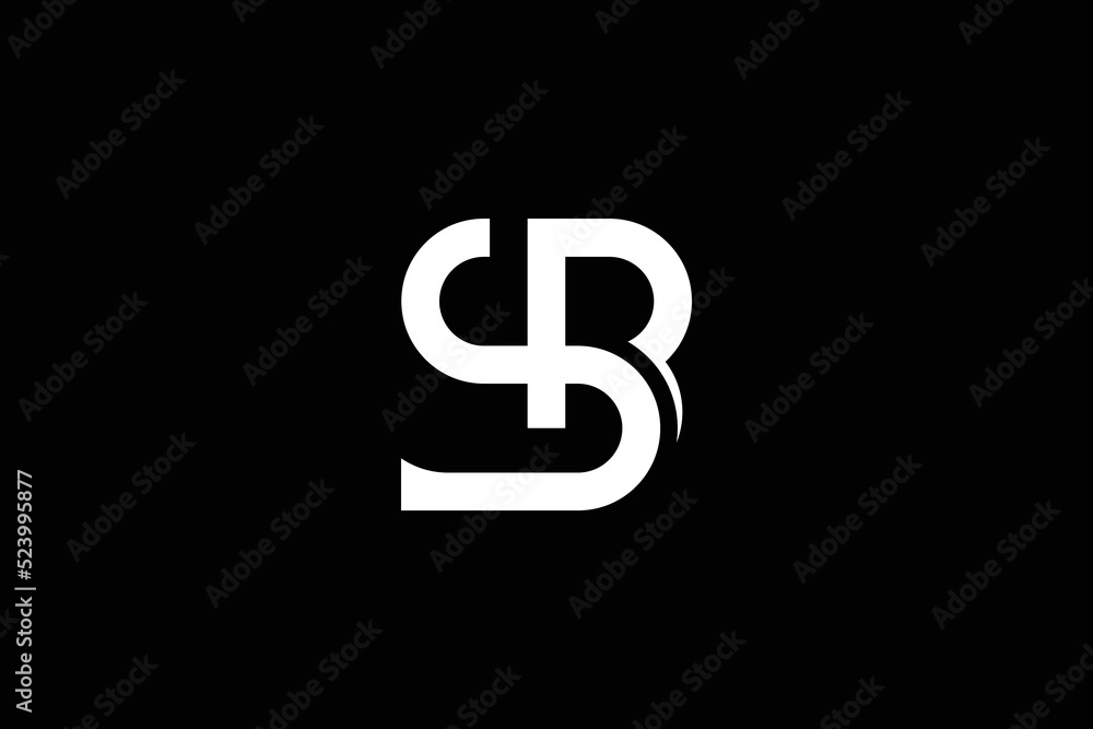 SB Minimal symbol logo. BS letter logo icon on luxury background. BS ...
