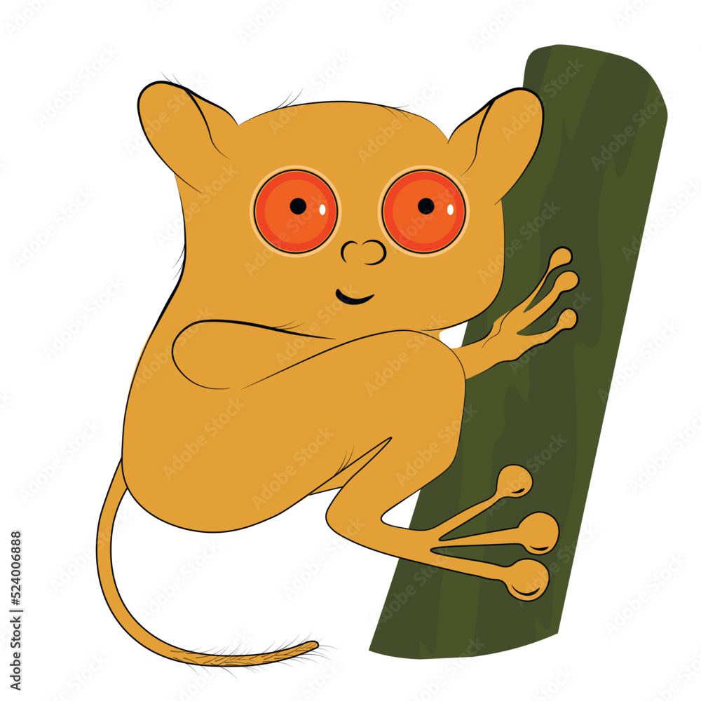 Dolgopyat Filipino vector stock illustration. Cute primate with big ...