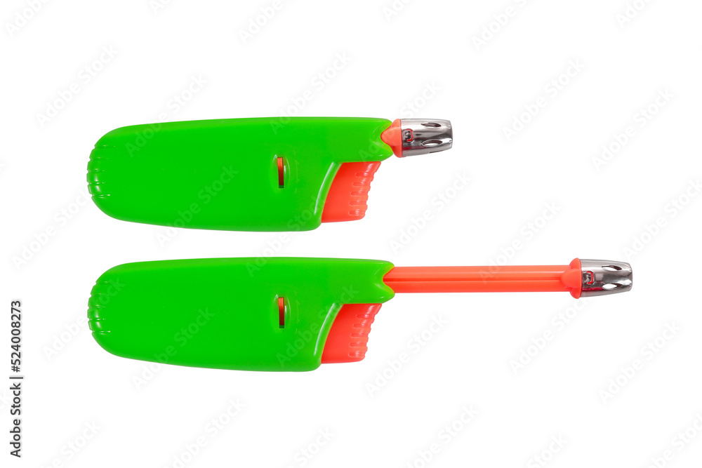 Gas lighter gun for gas-stove isolated on white background with ...