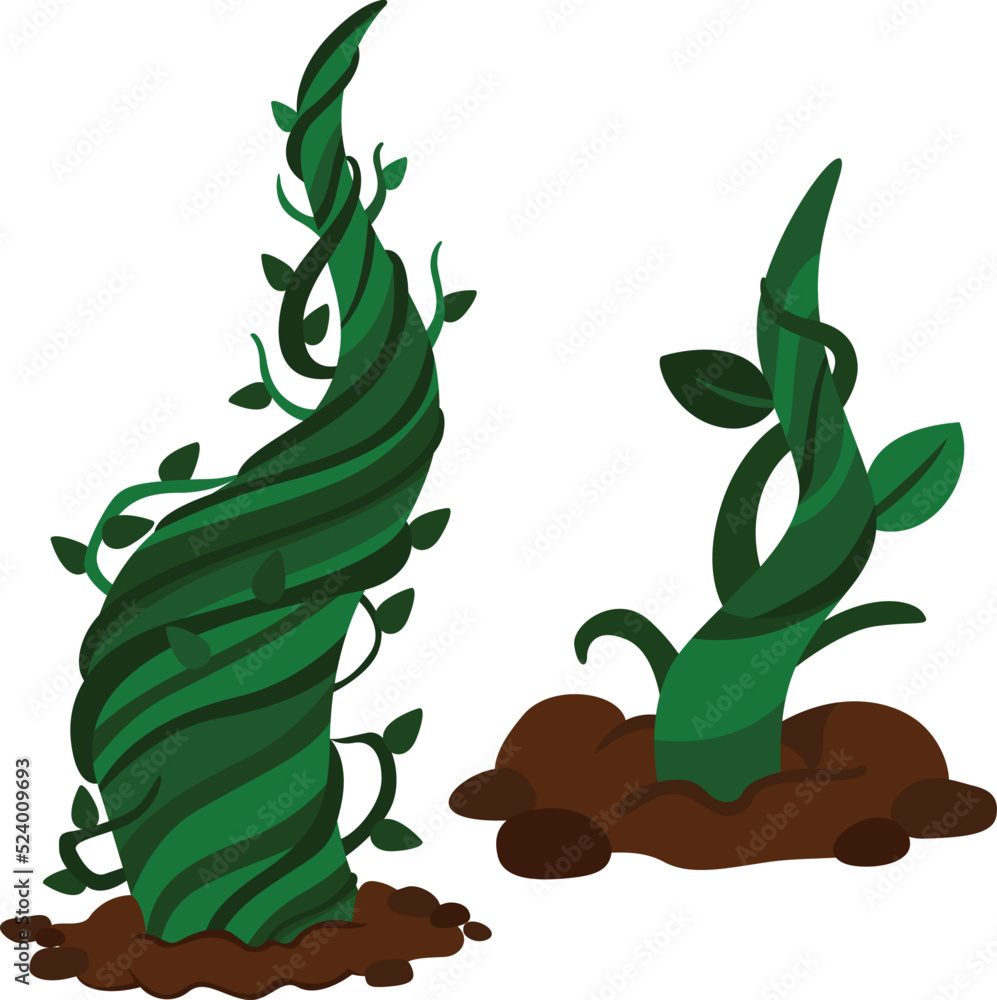 Jack and The Beanstalk Tree Illustration Vector Stock Vector | Adobe Stock