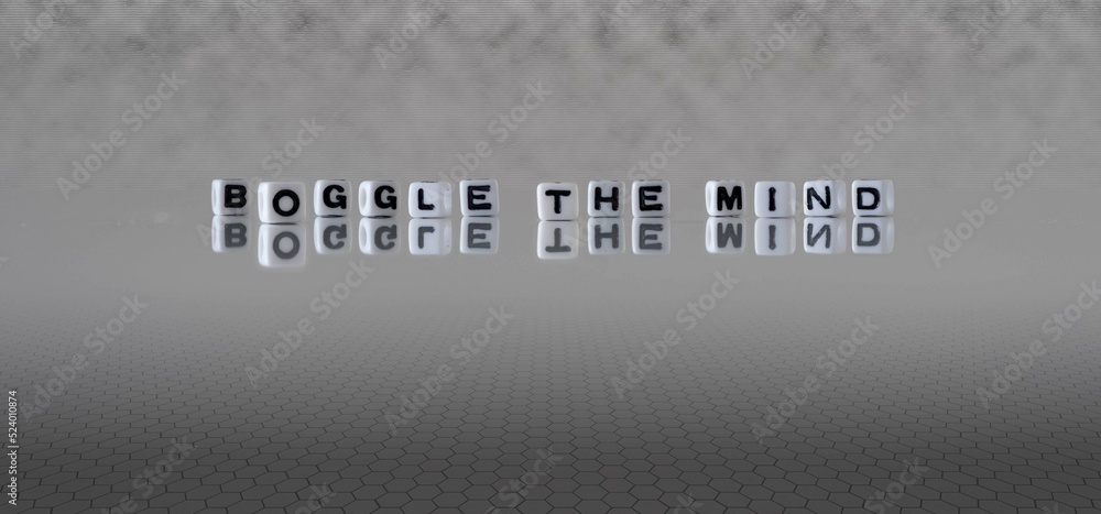 boggle the mind word or concept represented by black and white letter ...