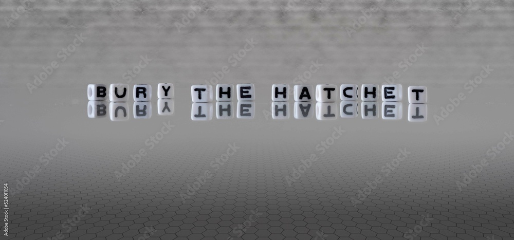 bury the hatchet word or concept represented by black and white letter ...
