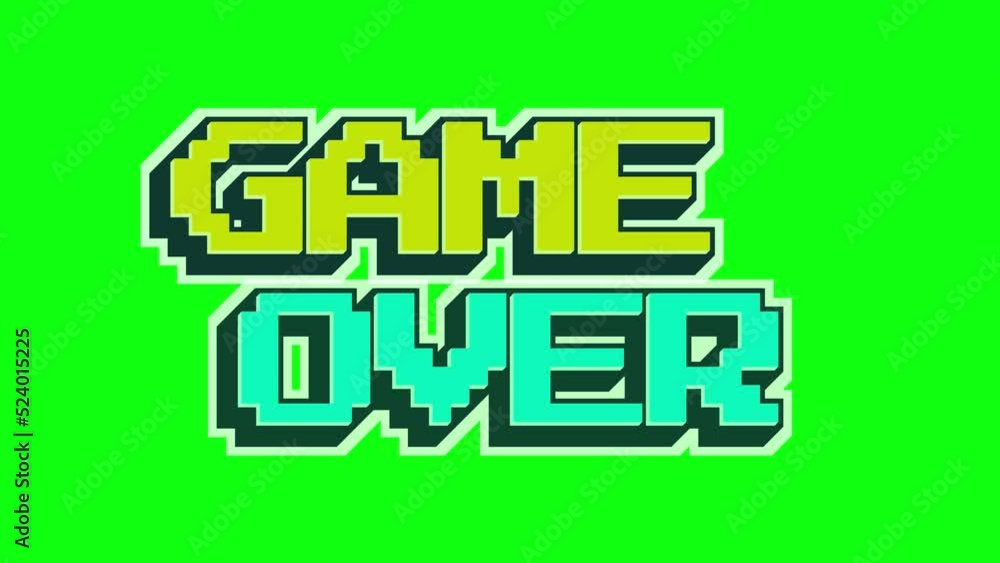Game over video footage on a green screen background Stock Video ...