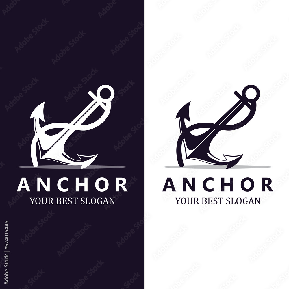 ship anchor logo icon vector, port, retro design illustration Stock ...
