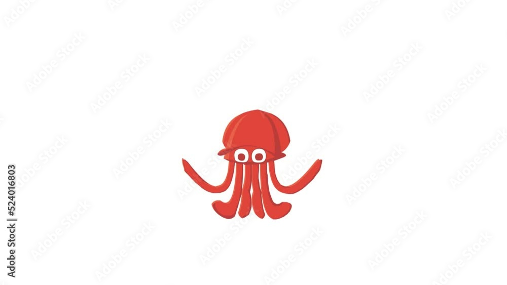 squids animation sequence, loop animation Stock Video | Adobe Stock