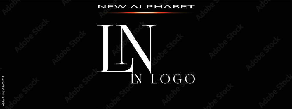 Monogram LN LOGO Abstract Fashion font alphabet. Minimal modern urban ...