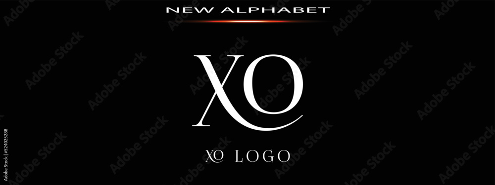 Monogram XO LOGO Abstract Fashion font alphabet. Minimal modern urban ...