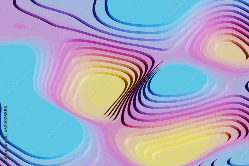 3D rendered gradient platforms in soft pastel colors Composition of ...