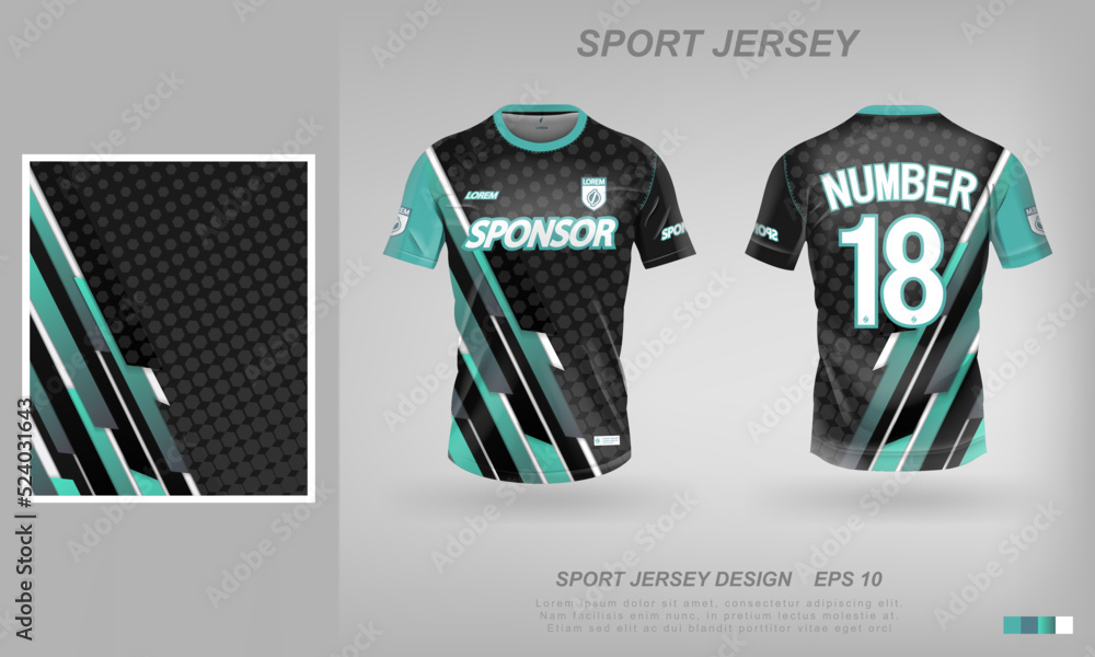 t-shirt sport design template, Soccer jersey mockup for football club ...