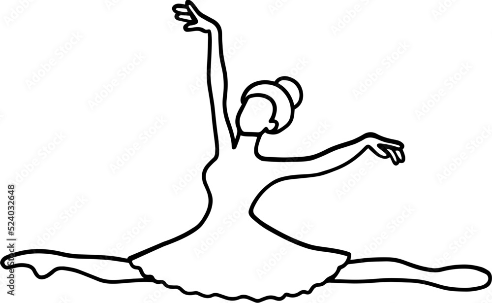 ballerina pose line art drawing Stock Vector | Adobe Stock
