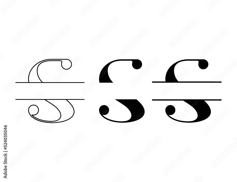Letter s split logo design for name template Stock Vector | Adobe Stock