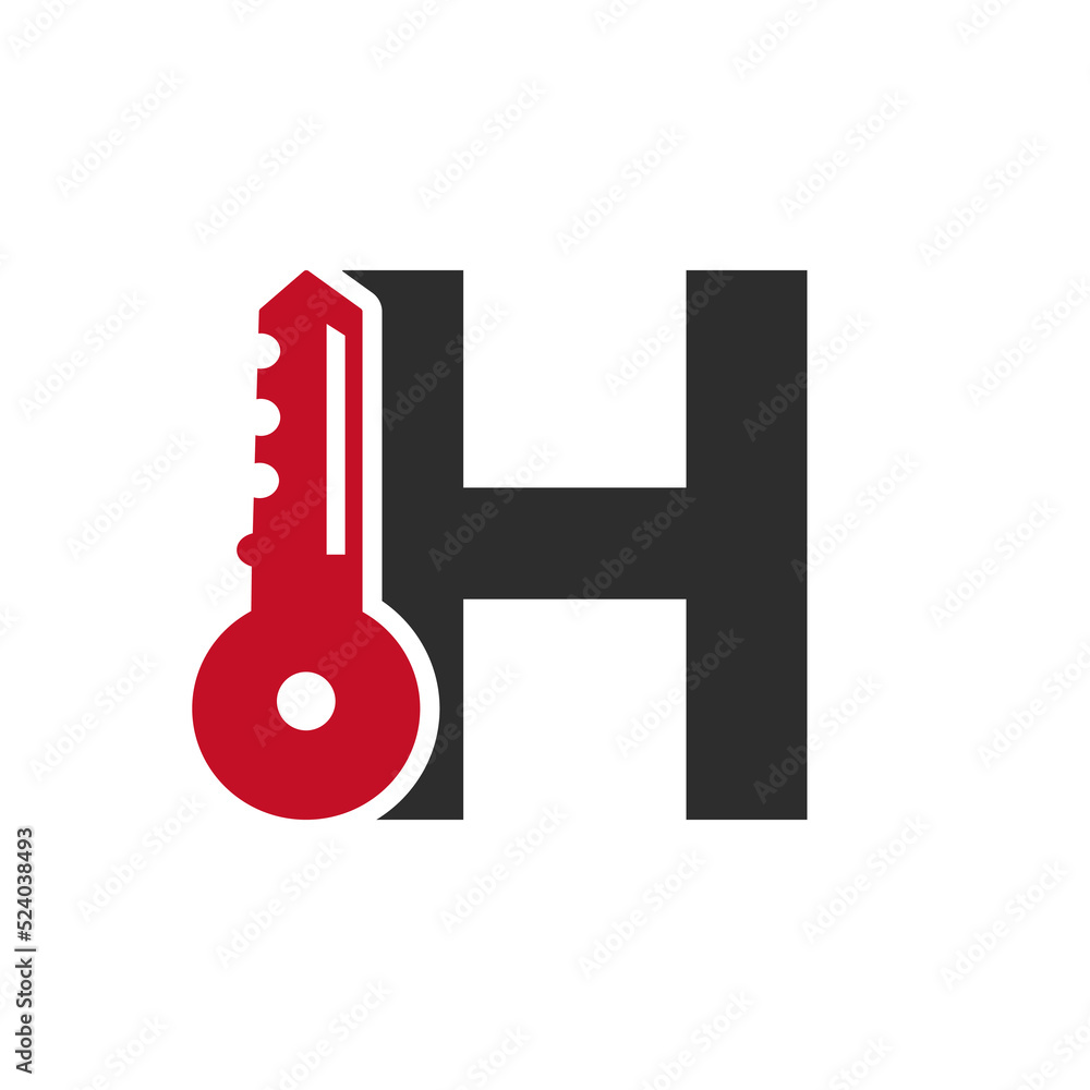 Letter H Key Logo Combine With House Locker Key For Real Estate and ...