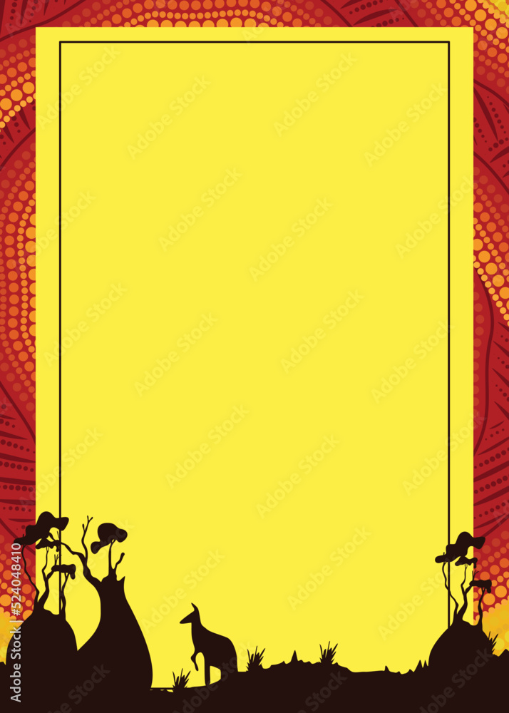 Border Design With Australian Aboriginal Artwork Stock Vector | Adobe Stock