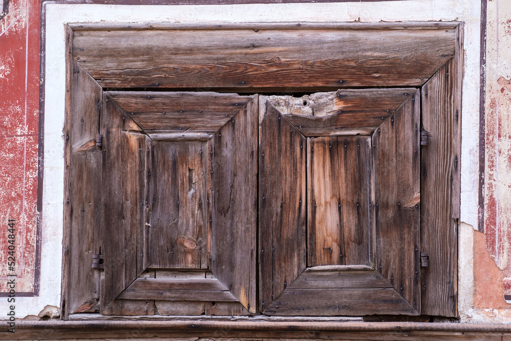 Old wooden double casement window Stock Photo | Adobe Stock