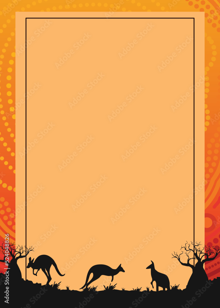 Border Design With Australian Aboriginal Artwork Stock Vector | Adobe Stock