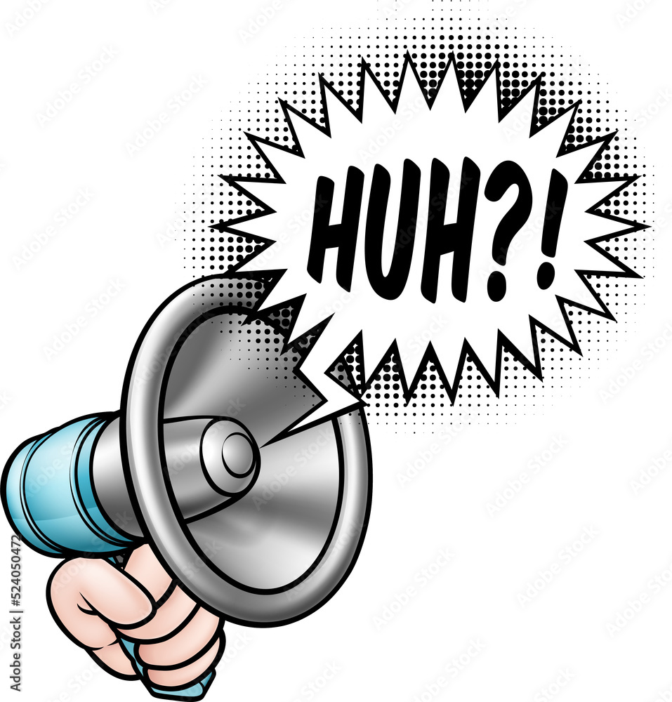 Cartoon Bullhorn Speech Bubble Stock Illustration | Adobe Stock