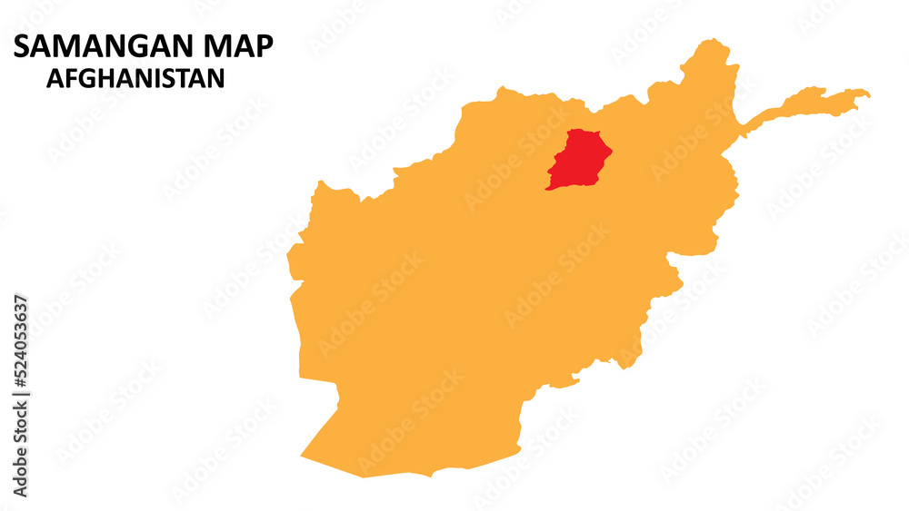 Samangan State and regions map highlighted on Afghanistan map ...