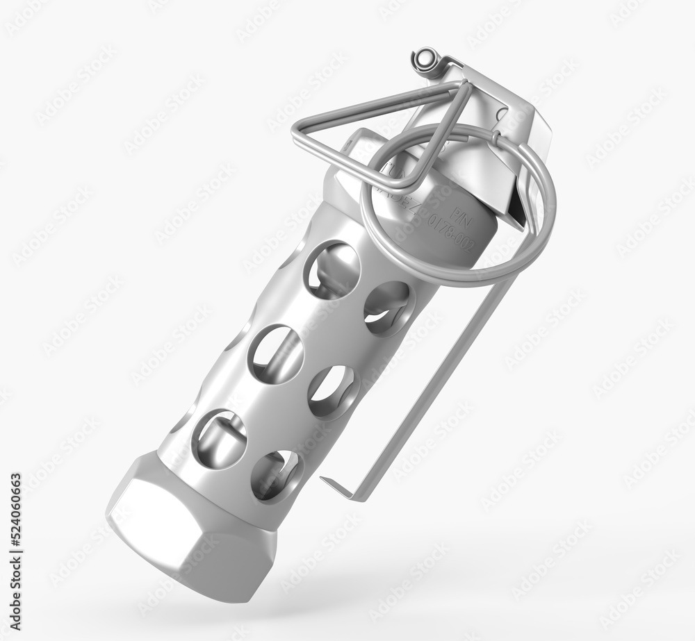 Flashbang grenade, light sounding ammunition or bomb. Explosive war ...